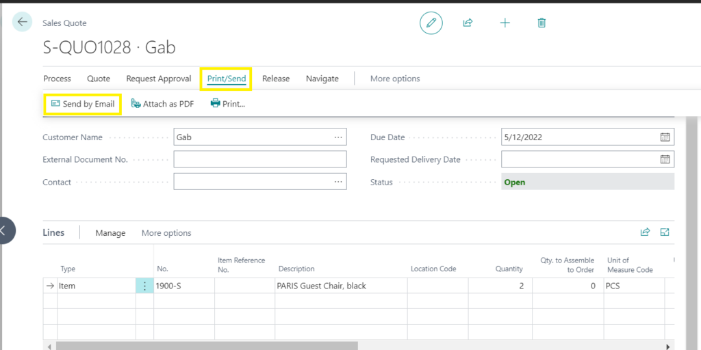 Microsoft Dynamics 365 Business Central Quote to Cash