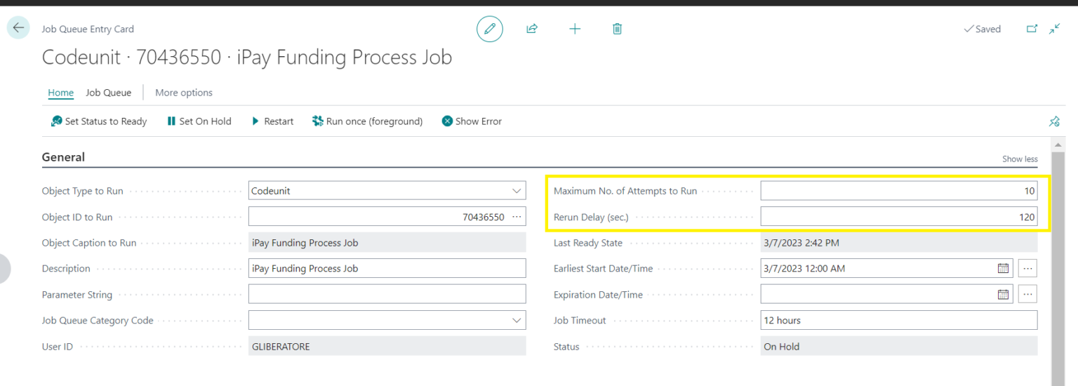 Funding Job Queue - iSolutions